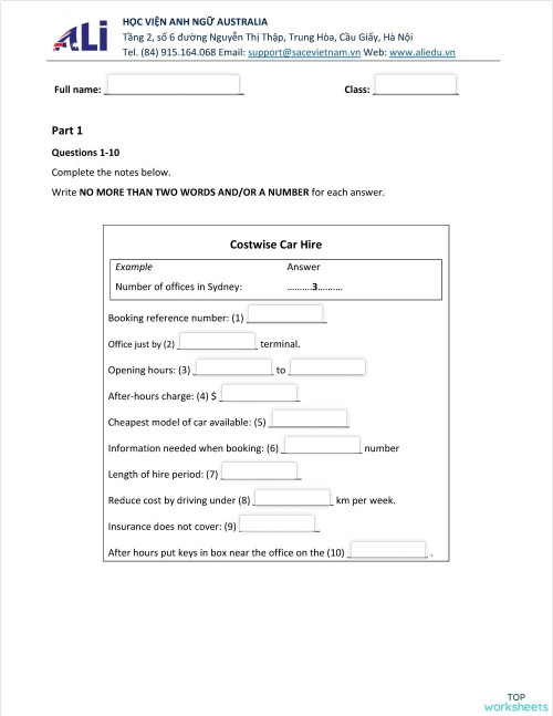 IELTS Practice_Listening Test 5. Interactive worksheet | TopWorksheets