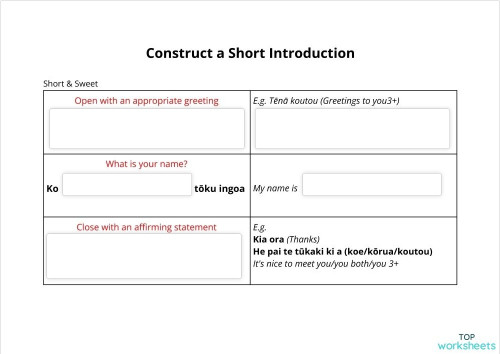 Constructing a Short Introduction. Interactive worksheet | TopWorksheets