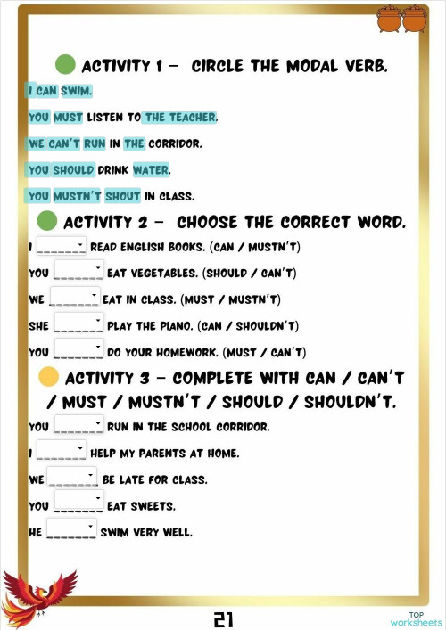 Modal..s-Harry potter. Interactive worksheet | TopWorksheets