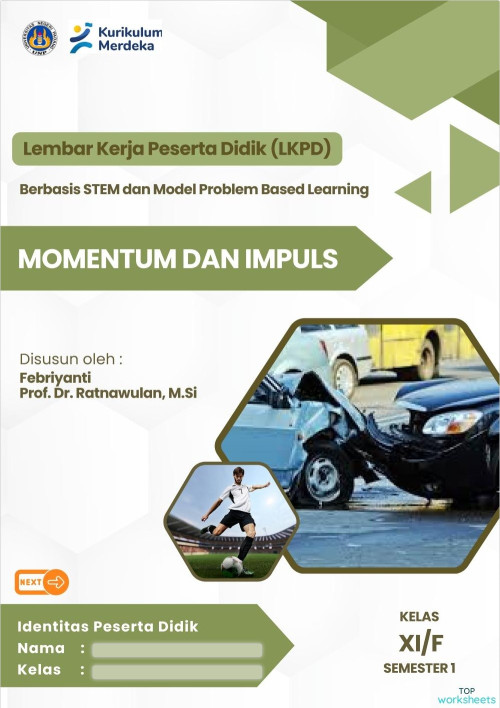 E-LKPD Momentum dan Impuls Berbasis Pendekatan STEM dengan Model PBL ...