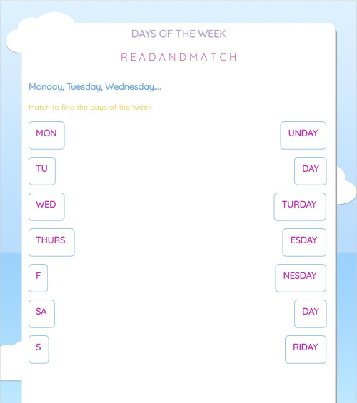 DAYS OF THE WEEK. Interactive worksheet | TopWorksheets