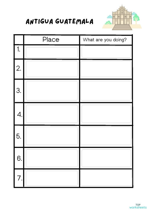 Visiting Antigua Guatemala - ESI. Interactive worksheet | TopWorksheets