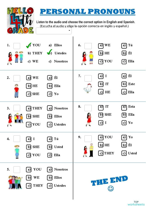 Pronoun: interactive worksheets and online exercises | TopWorksheets