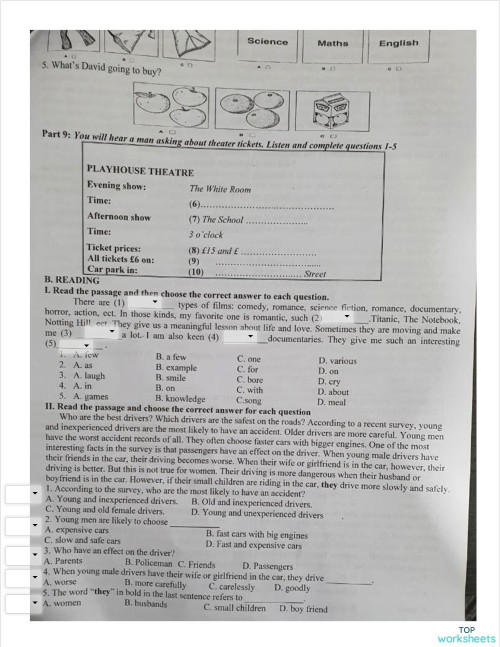 GRADE 6 - UNIT 2 - TEST. Interactive worksheet | TopWorksheets