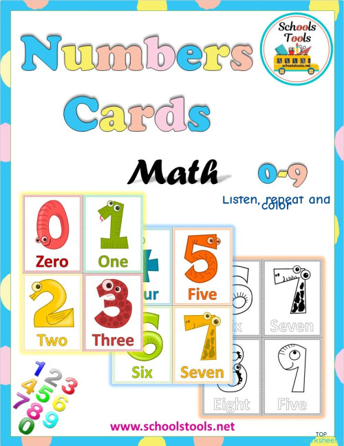 Numbers Cards 0-9. Interactive worksheet | TopWorksheets