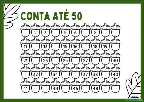 Conta até 50. Ficha interativa | TopWorksheets