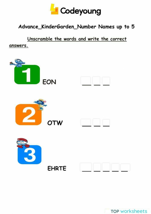 Number names interactive for kg. Interactive worksheet | TopWorksheets