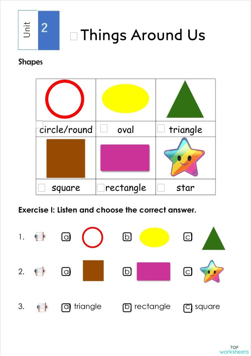 Unit 2 Things around us. Interactive worksheet | TopWorksheets