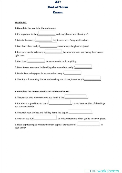 A2 Use of English- Reading March 21. Interactive worksheet | TopWorksheets