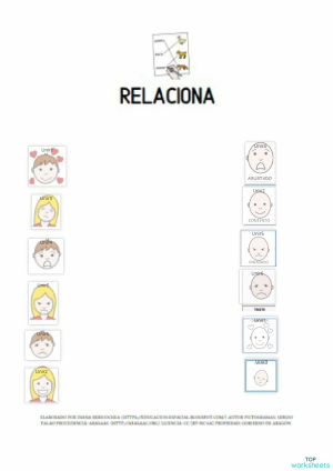Relación de emociones y sentimientos. Ficha interactiva | TopWorksheets