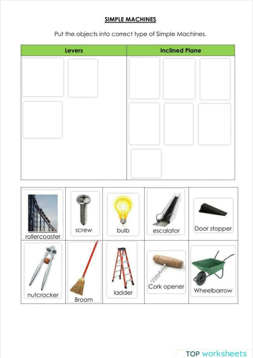 Simple Machine. Interactive worksheet | TopWorksheets