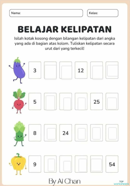 lkpd faktor dan kelipatan kls 4 sd. Interactive worksheet | TopWorksheets