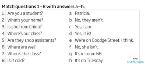 Questions - to be. Interactive worksheet | TopWorksheets