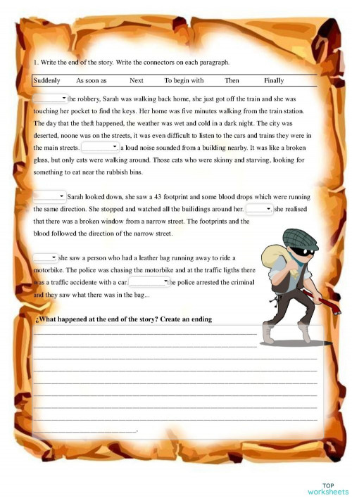 Write the end of the story. Interactive worksheet | TopWorksheets
