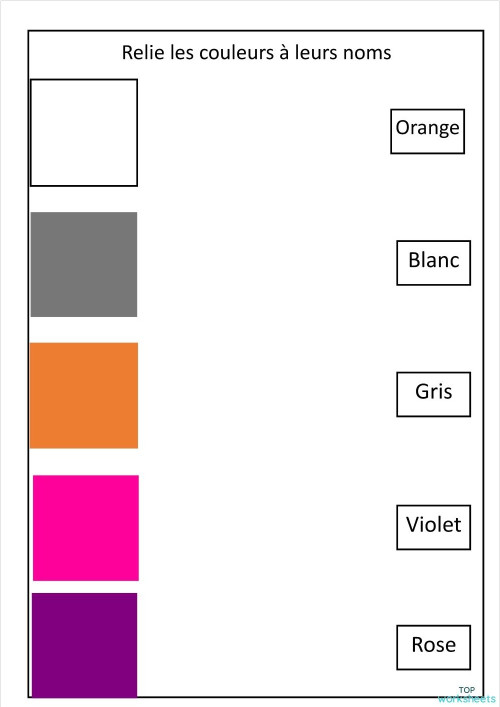 Les couleurs exercice 2. Fiche interactive | TopWorksheets