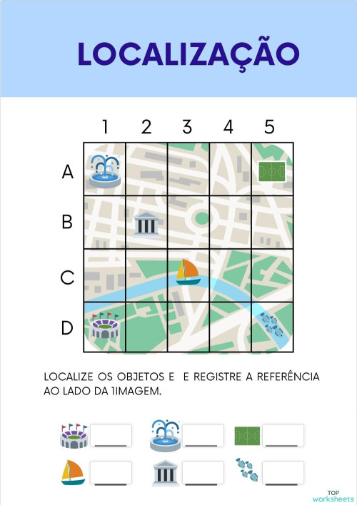 LOCALIZAÇÃO ESPACIAL. Ficha interativa | TopWorksheets