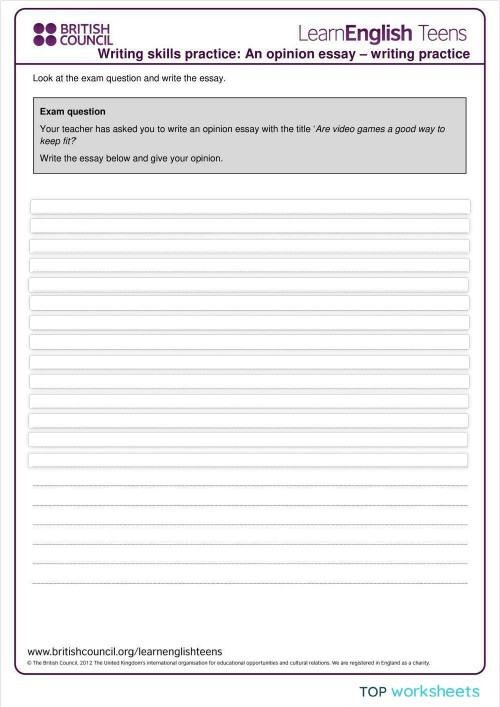 opinion writing. Interactive worksheet | TopWorksheets