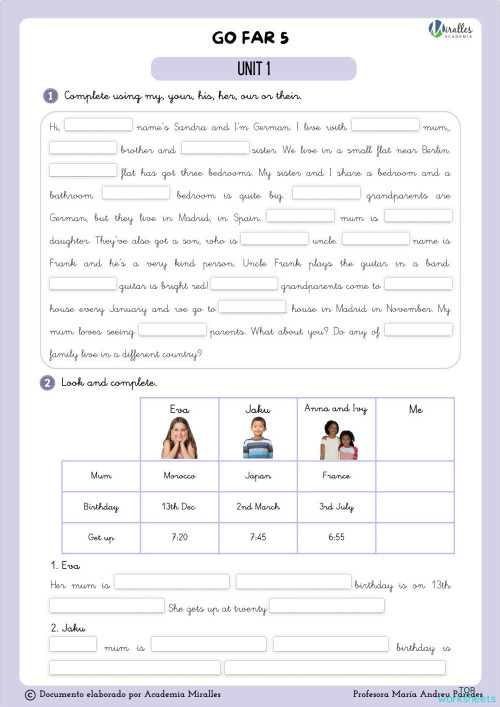 Go far "Unit 1". Interactive worksheet | TopWorksheets