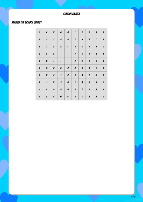School object. Interactive worksheet | TopWorksheets