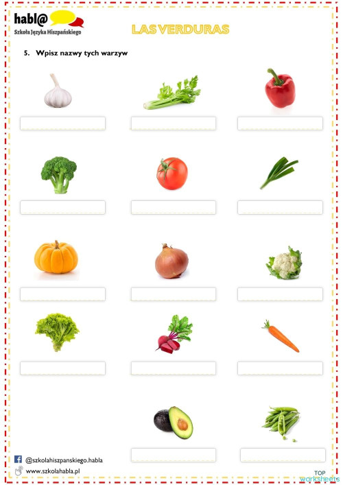 6 - (3) LAS VERDURAS. Ficha interactiva | TopWorksheets