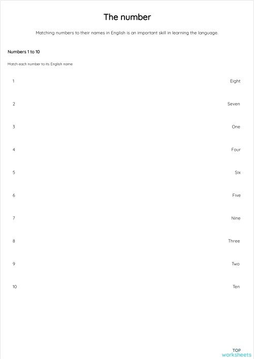 The number. Interactive worksheet | TopWorksheets
