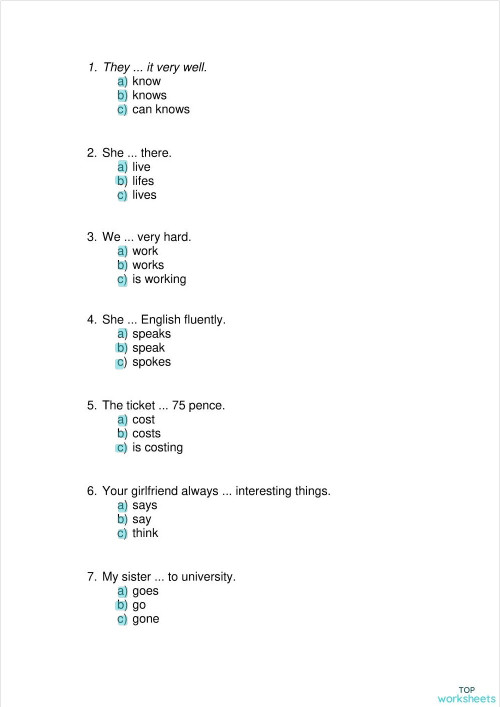 practice previous week. Interactive worksheet | TopWorksheets