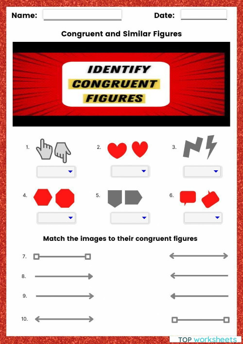 Congruent & Similar Figures. Interactive worksheet | TopWorksheets