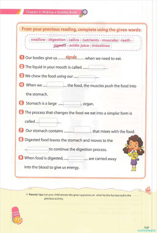 digestion 3. Interactive worksheet | TopWorksheets