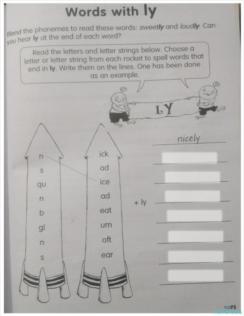 CP&S (Words with ly Page 75). Interactive worksheet | TopWorksheets