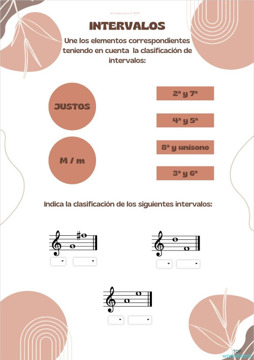 LOS INTERVALOS 1. Ficha interactiva | TopWorksheets