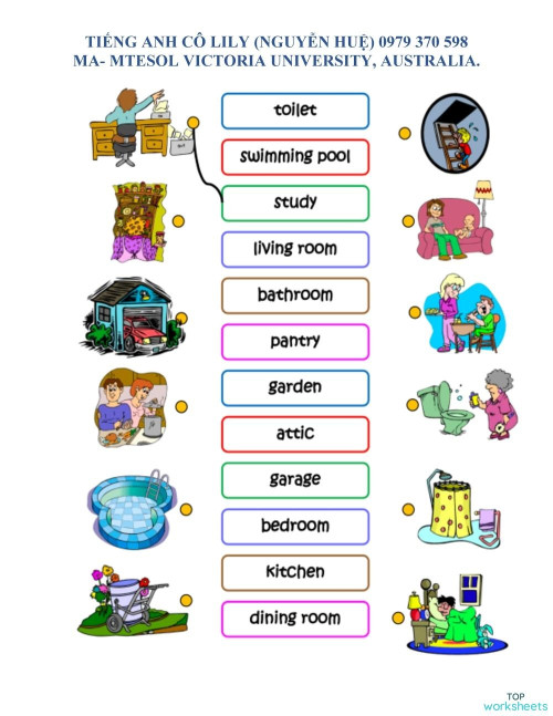 topic: House. Interactive worksheet | TopWorksheets