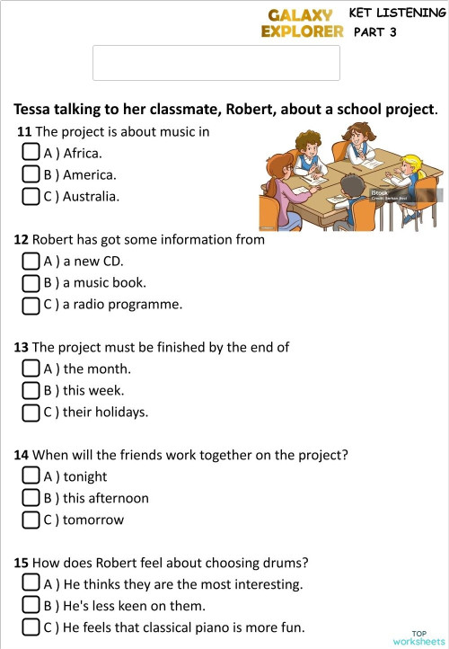Listening practice 3.5. Interactive worksheet | TopWorksheets