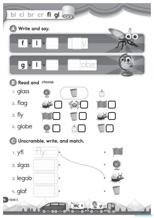 Jan 10_OPW4_U1_fl,gl. Interactive worksheet | TopWorksheets