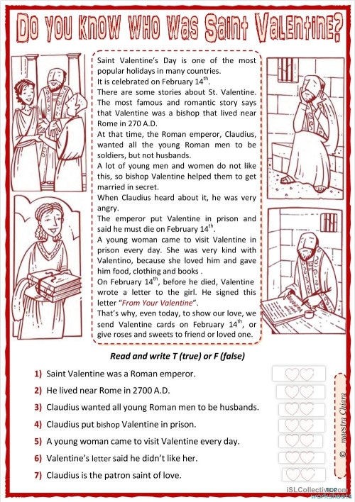 ST. VALENTINE’S DAY. Interactive worksheet | TopWorksheets