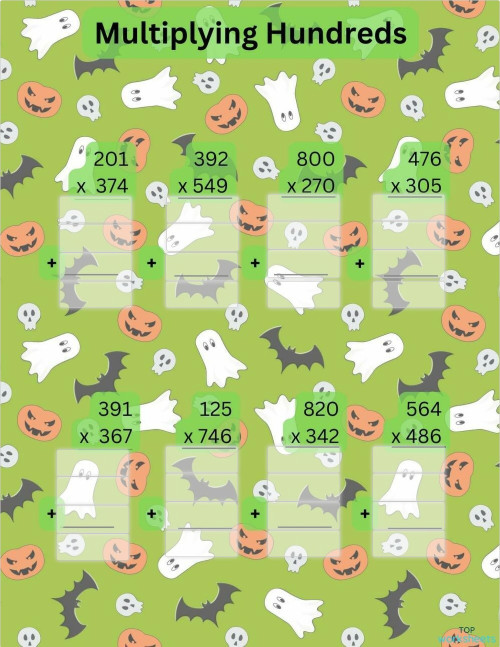 Multiplying Hundreds. Interactive worksheet | TopWorksheets