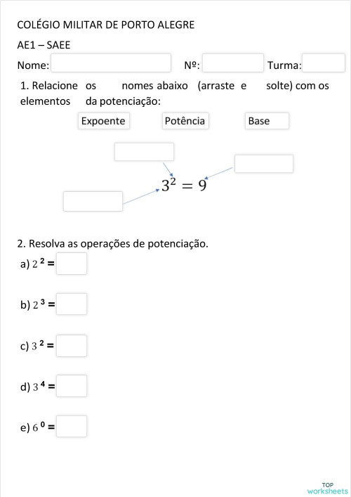 AE1 - SAEE. Ficha interativa | TopWorksheets