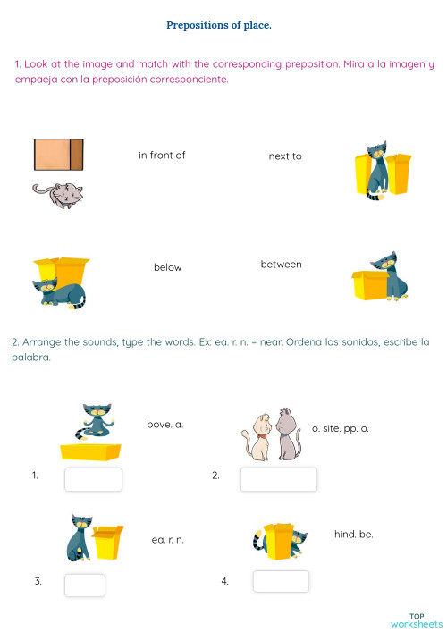 Prepositions of place. Interactive worksheet | TopWorksheets