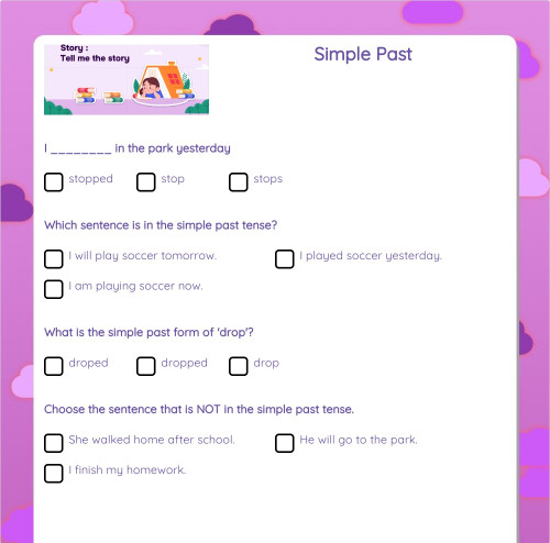 Simple Past Interactive Worksheet Topworksheets