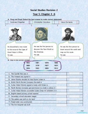 Year 5 Social Studies Revision 2. Interactive worksheet | TopWorksheets