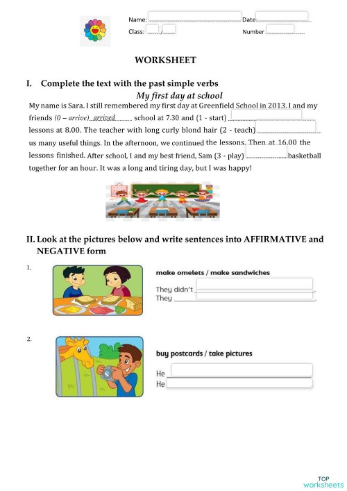 Past Simple worksheet M.1. Interactive worksheet | TopWorksheets