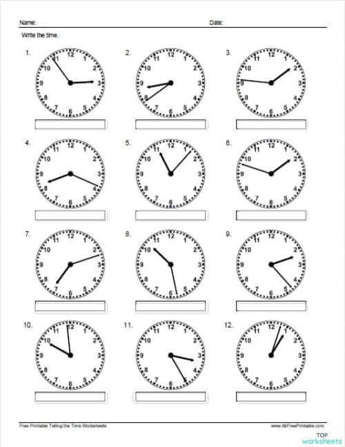 Telling the time. Interactive worksheet | TopWorksheets