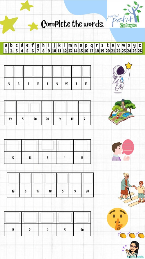 code words 3. Interactive worksheet | TopWorksheets