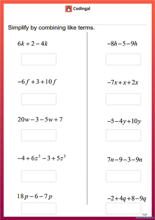 Algebra: 2 step equations Worksheet 2. Interactive worksheet | TopWorksheets