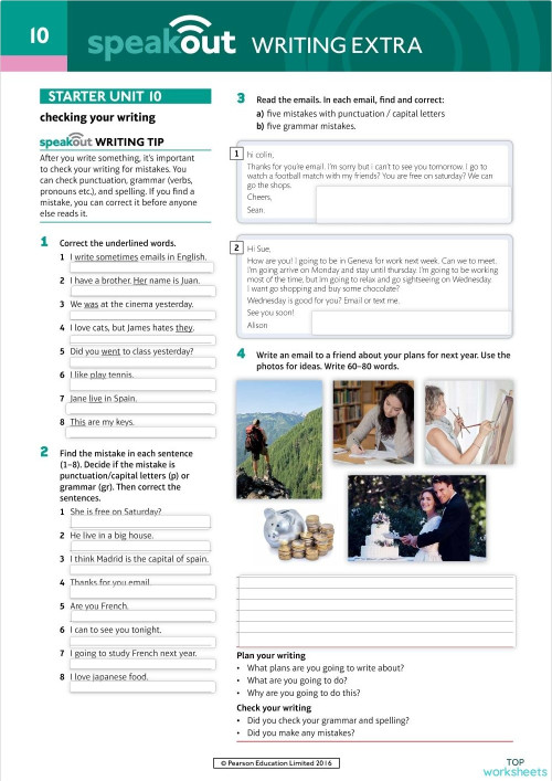 Writing practise. Interactive worksheet | TopWorksheets