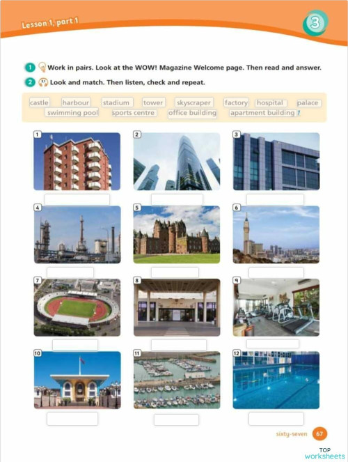 places worksheet. Interactive worksheet | TopWorksheets