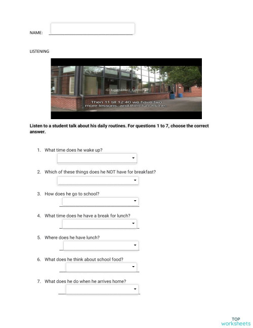 Reading iTEP. Interactive worksheet | TopWorksheets