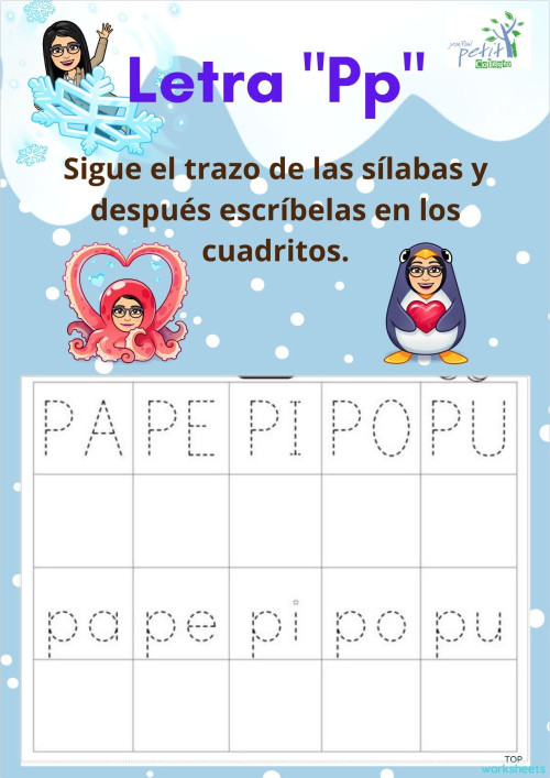 Sílabas "p" (tarea 12/feb). Ficha interactiva | TopWorksheets