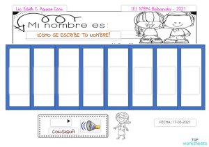 FICHA: 02 , ¿COMO SE ESCRIBE TÚ NOMBRE?. Ficha interactiva | TopWorksheets