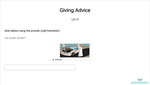 Giving Advice. Interactive worksheet | TopWorksheets