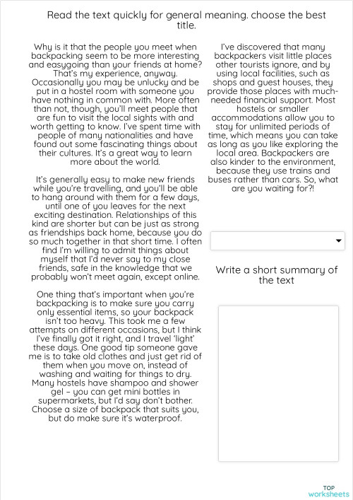 Reading Prepare 5. Interactive worksheet | TopWorksheets